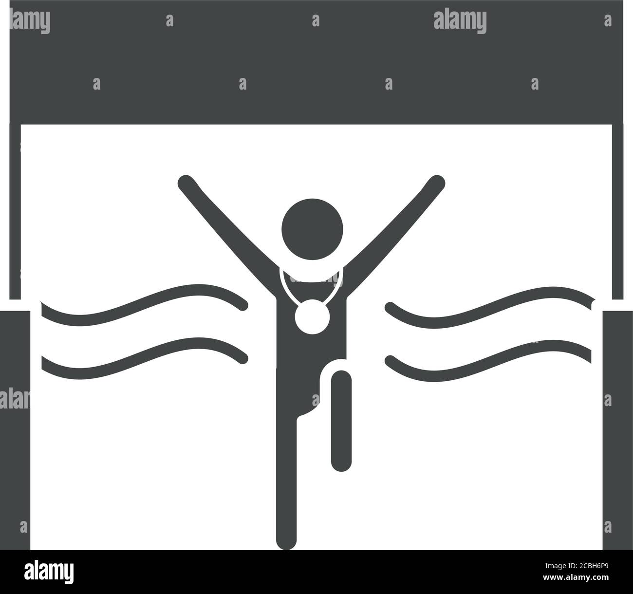 winner runner at the finish speed sport race silhouette icon design ...