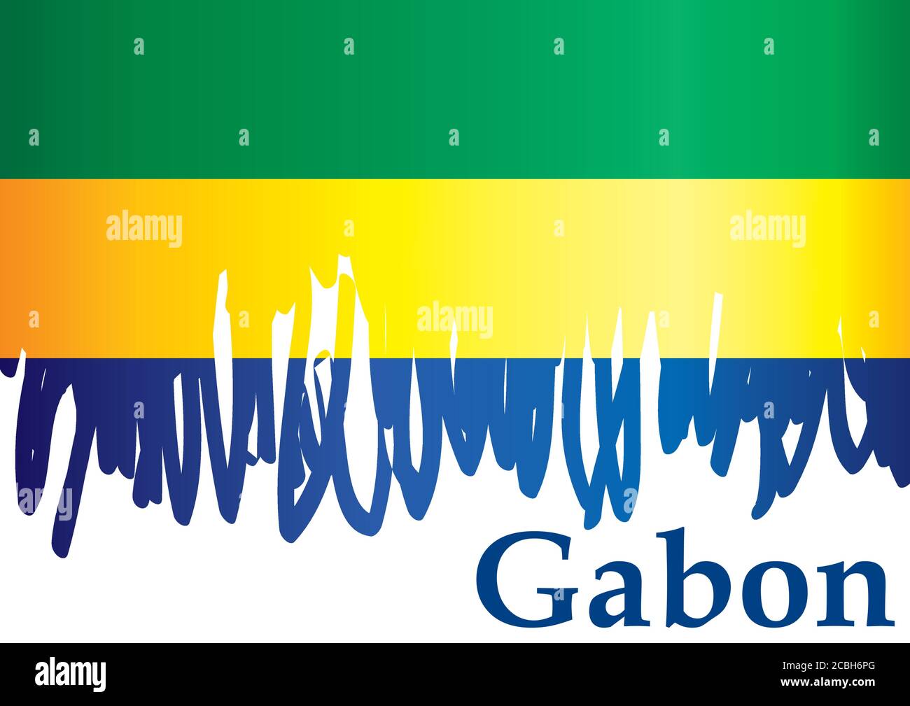 Flag of Gabon, Gabonese Republic. Template for award design, an ...