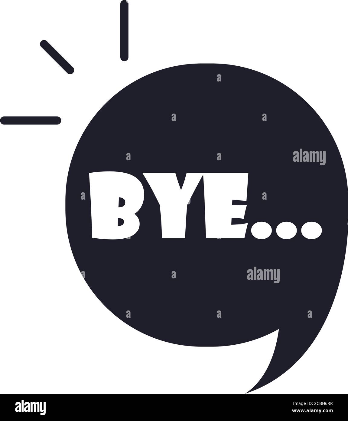 slang bubbles, hand drawn bye text, over white background, silhouette ...