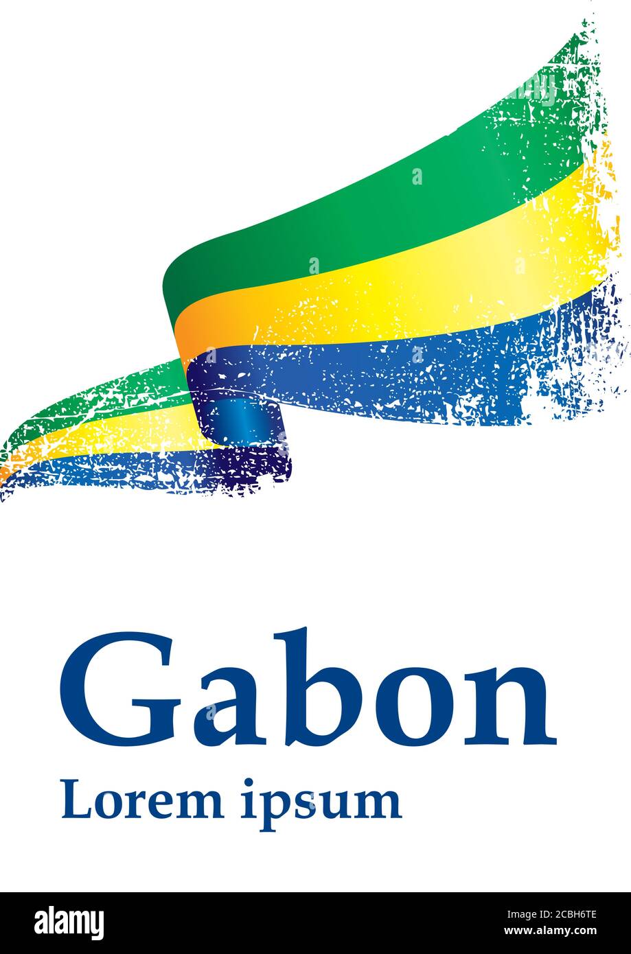 Flag of Gabon, Gabonese Republic. Template for award design, an ...