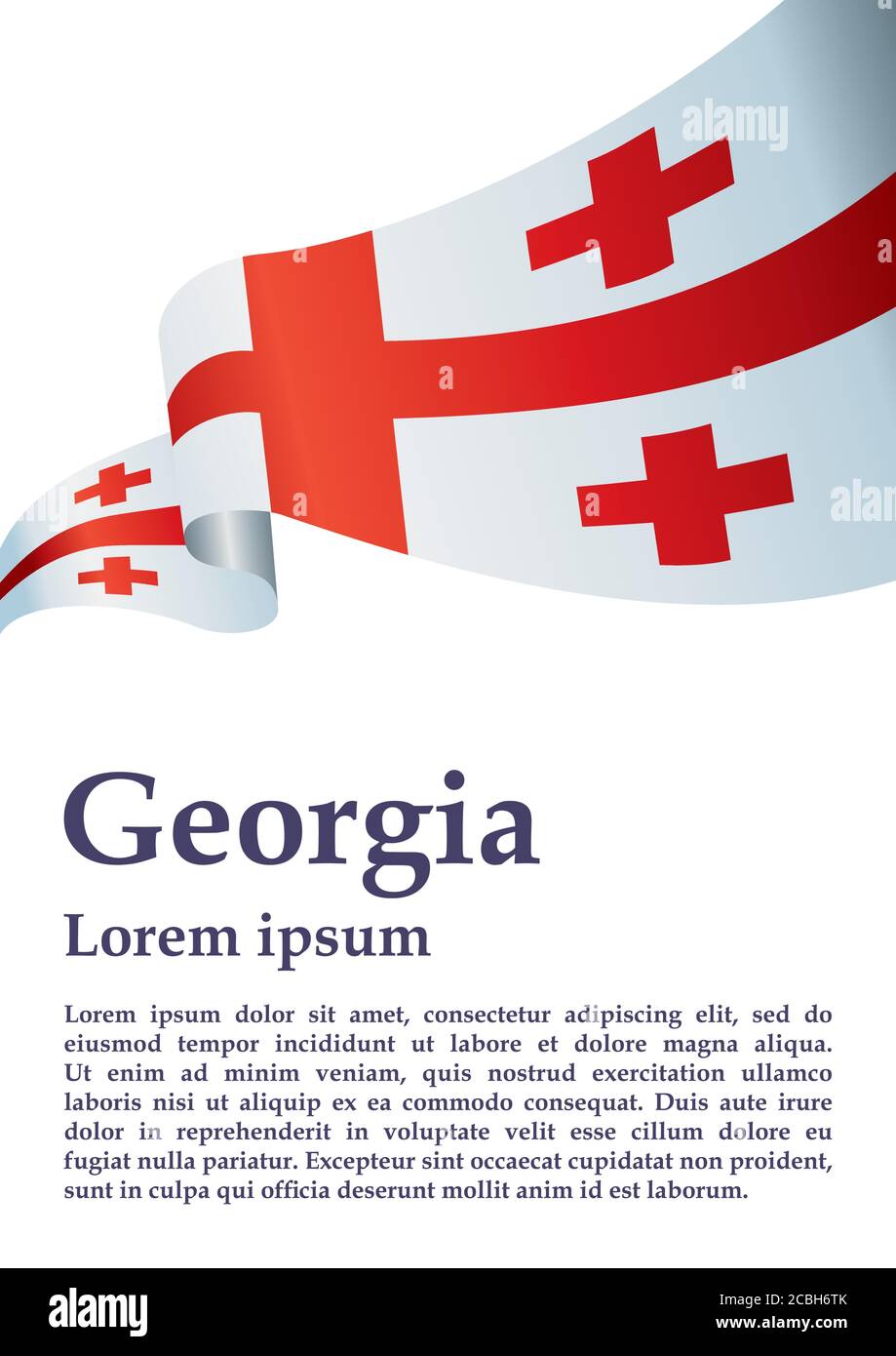 Flag of Georgia, Five Cross Flag. Template for award design, an ...