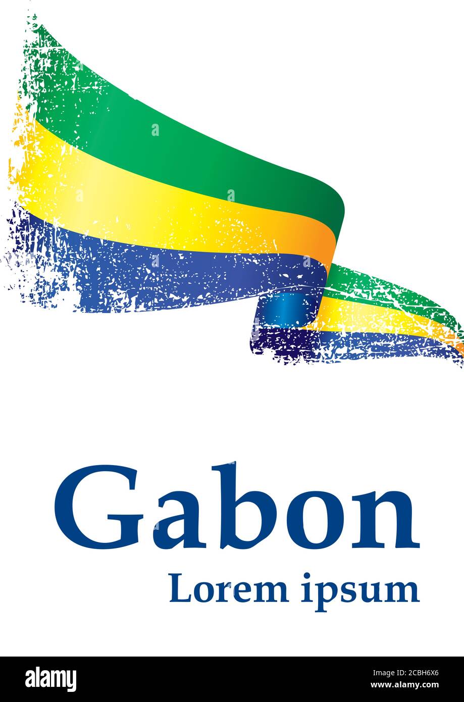 Flag of Gabon, Gabonese Republic. Template for award design, an ...