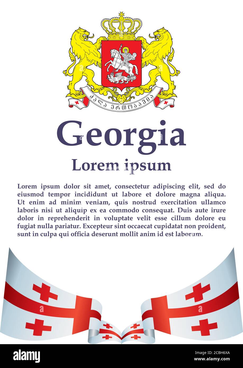 Flag of Georgia, Five Cross Flag. Template for award design, an ...