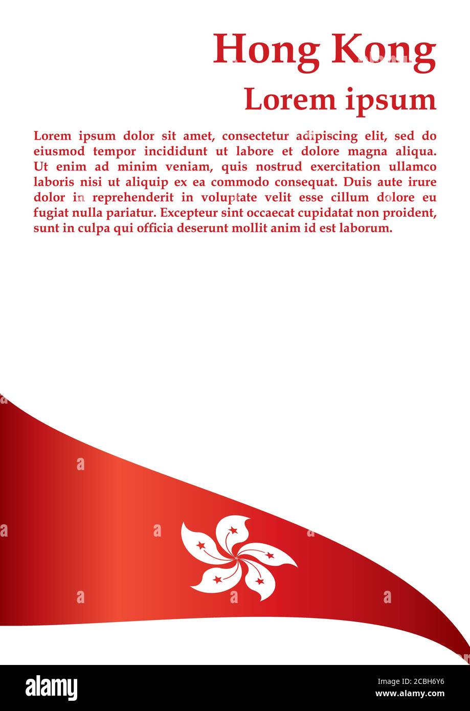 Flag of Hong Kong, Special Administrative Region of the People's Republic of China Stock Vector ...