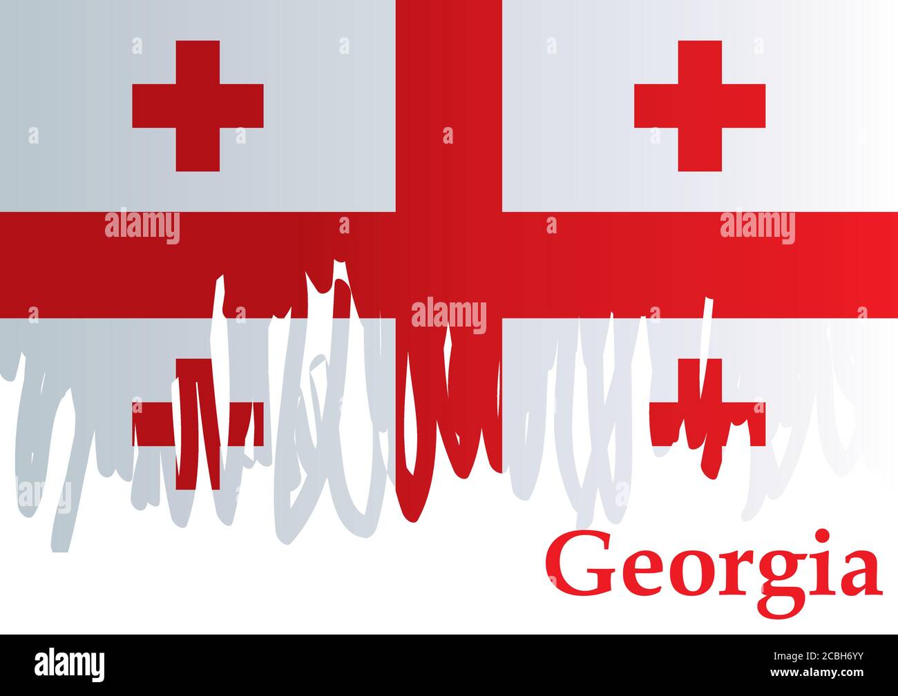 Flag of Georgia, Five Cross Flag. Template for award design, an ...