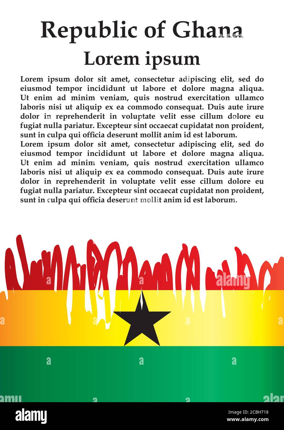 Flag of Ghana, Republic of Ghana. Template for award design, an ...