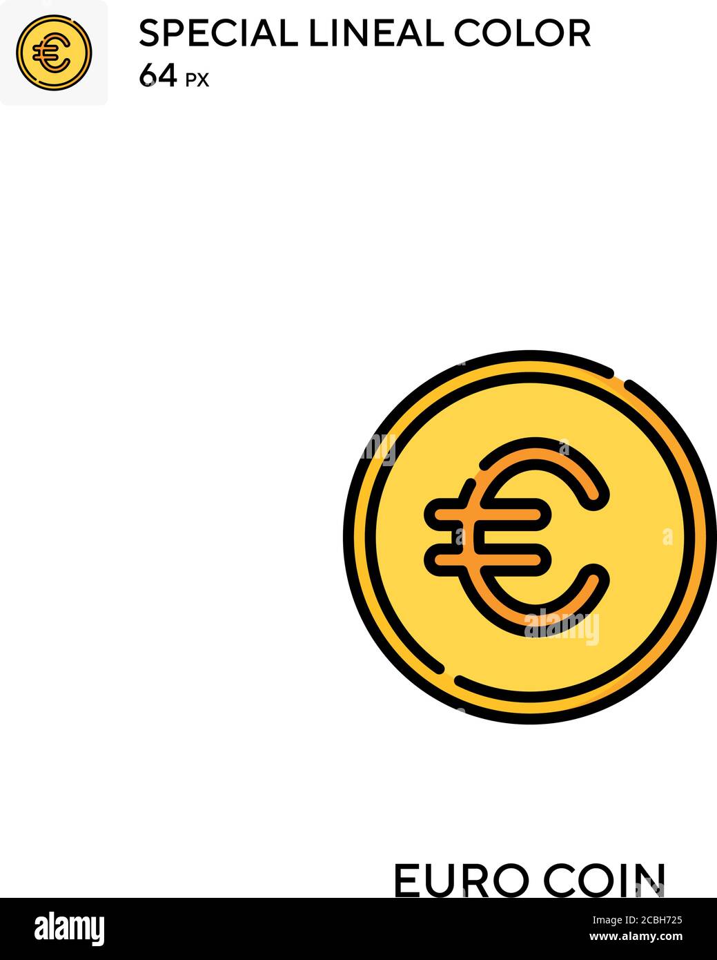 Euro coin special lineal color vector icon. Euro coin icons for your ...