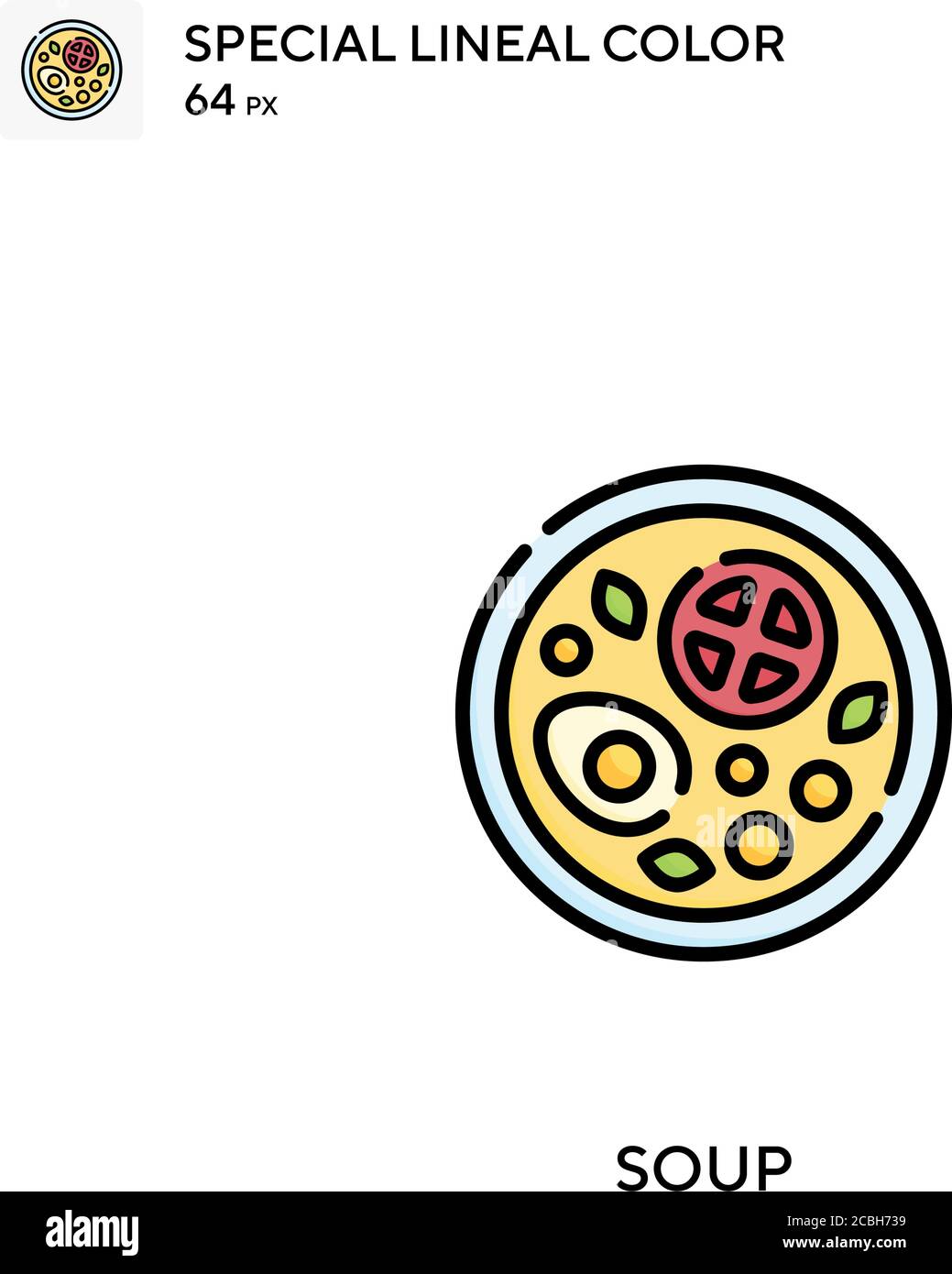 Cream soup top view Stock Vector Images - Alamy