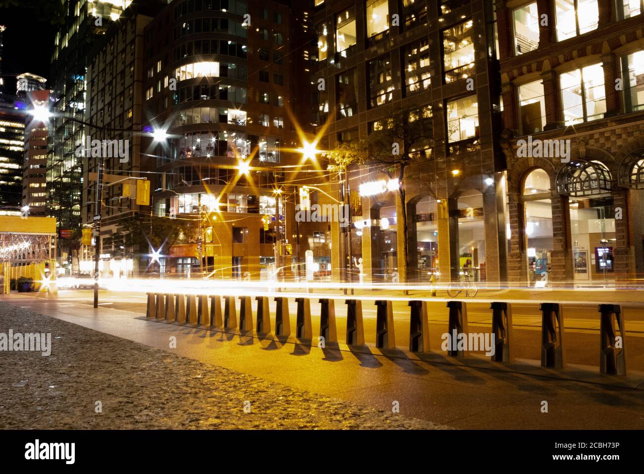 Streamed lights of downtown Toronto traffic Stock Photo - Alamy