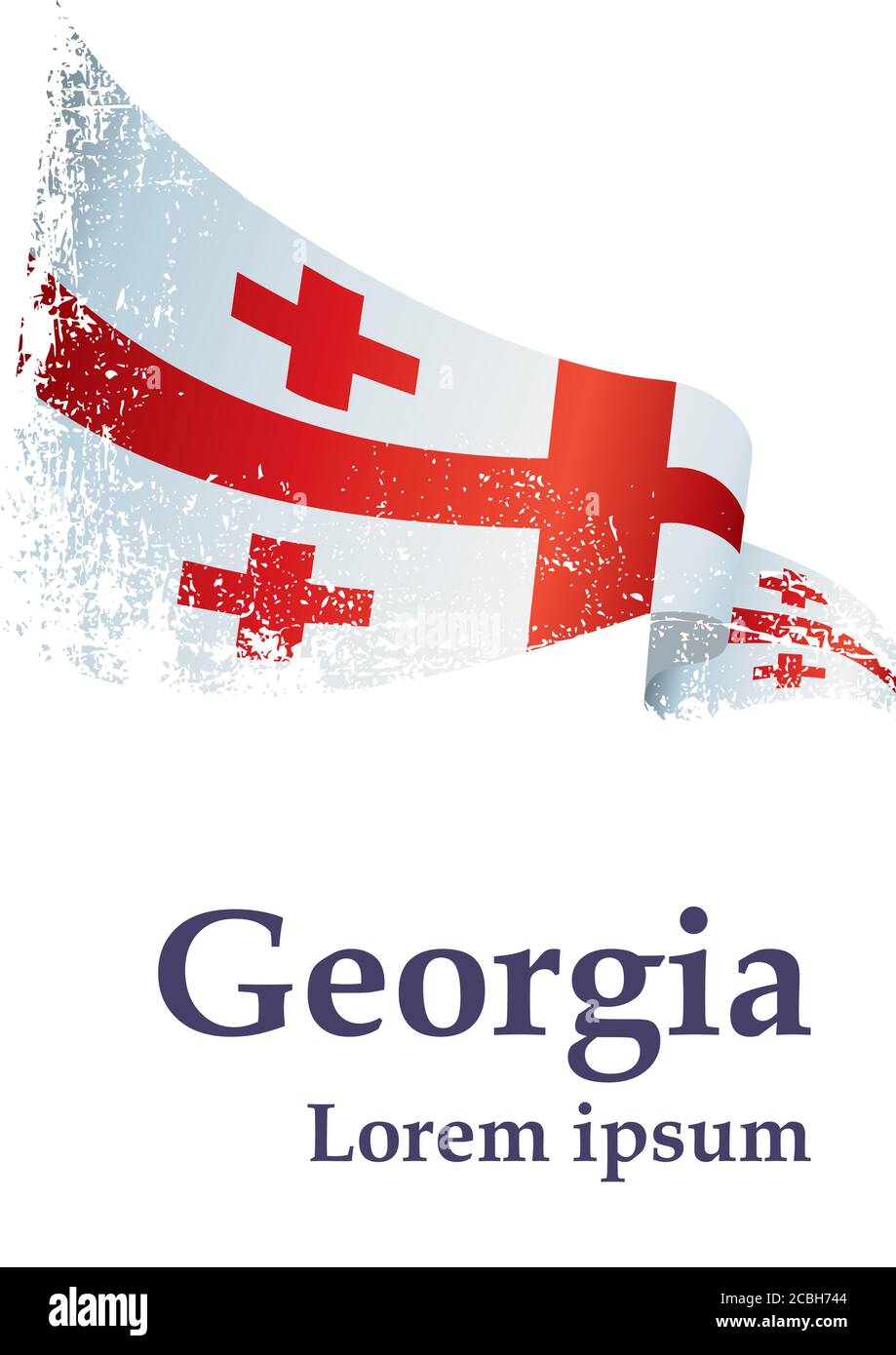 Flag of Georgia, Five Cross Flag. Template for award design, an ...