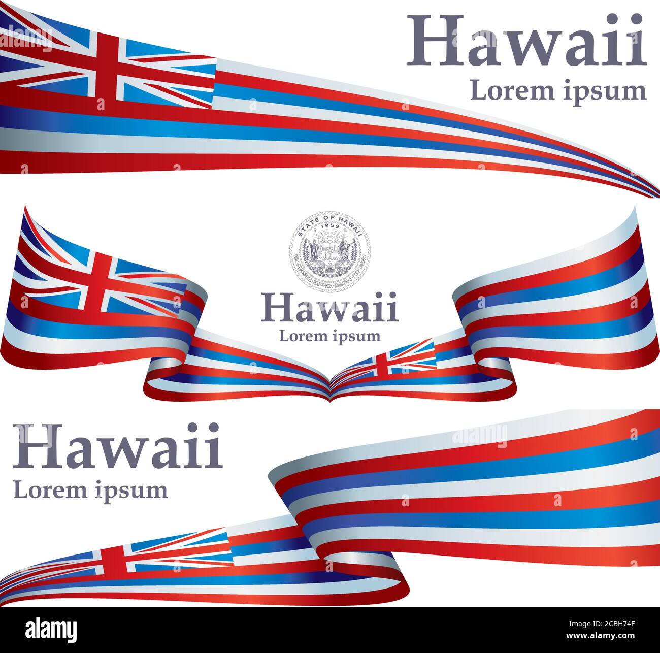 Flag of Hawaii, State of Hawaii, United States of America. Template for ...