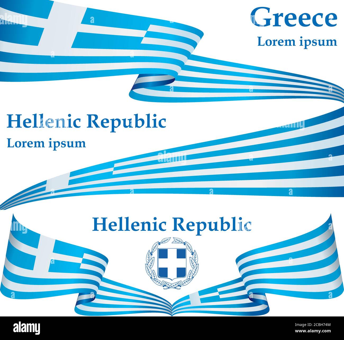 Flag of Greece, Hellenic Republic. Template for award design, an ...