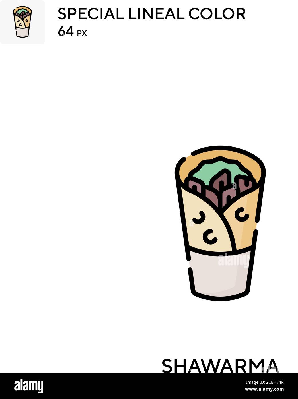 Shawarma special lineal color vector icon. Shawarma icons for your ...