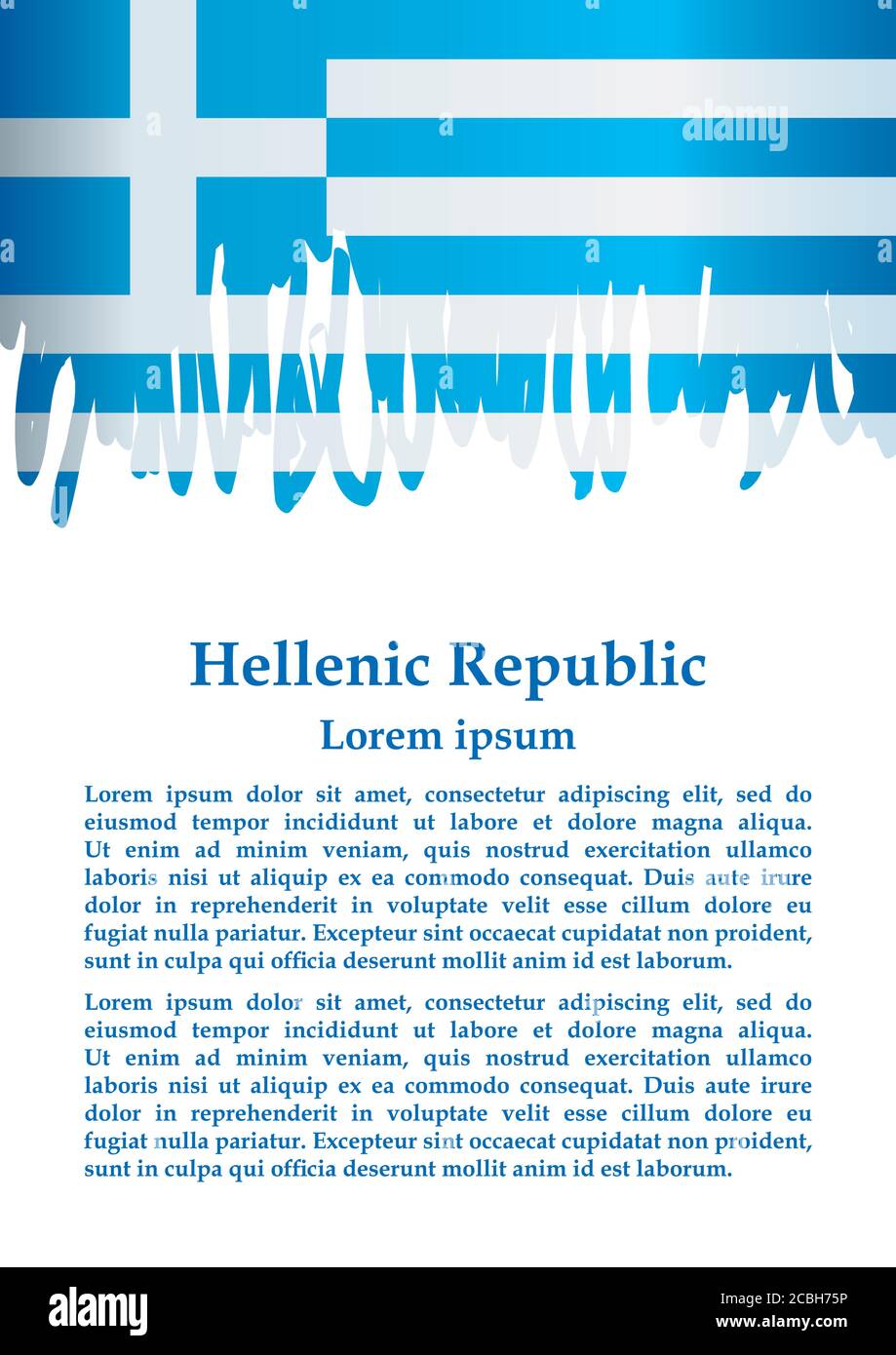 Flag of Greece, Hellenic Republic. Template for award design, an ...