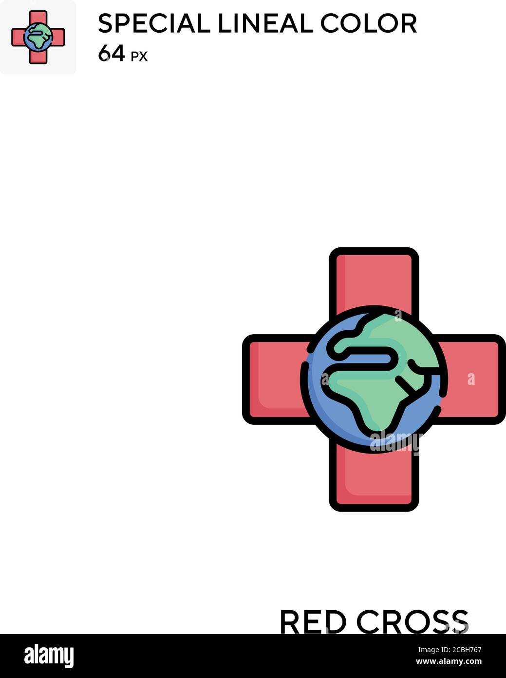 Red cross special lineal color vector icon. Red cross icons for your ...