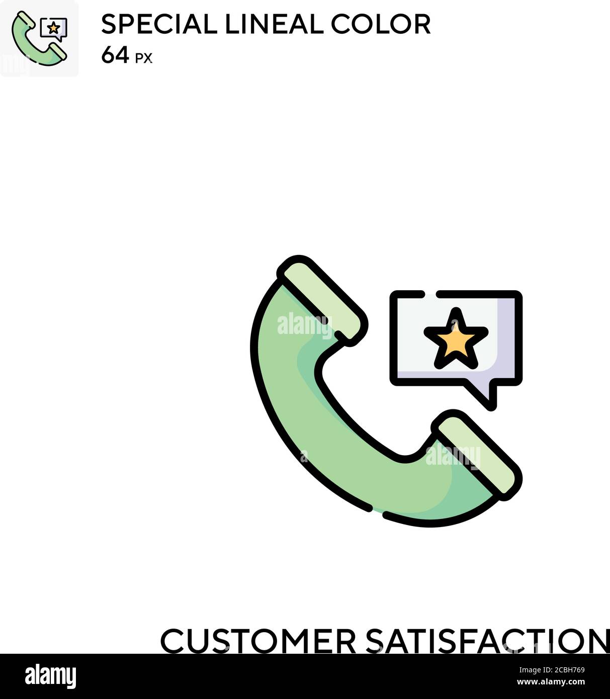 Customer satisfaction special lineal color vector icon. Customer ...