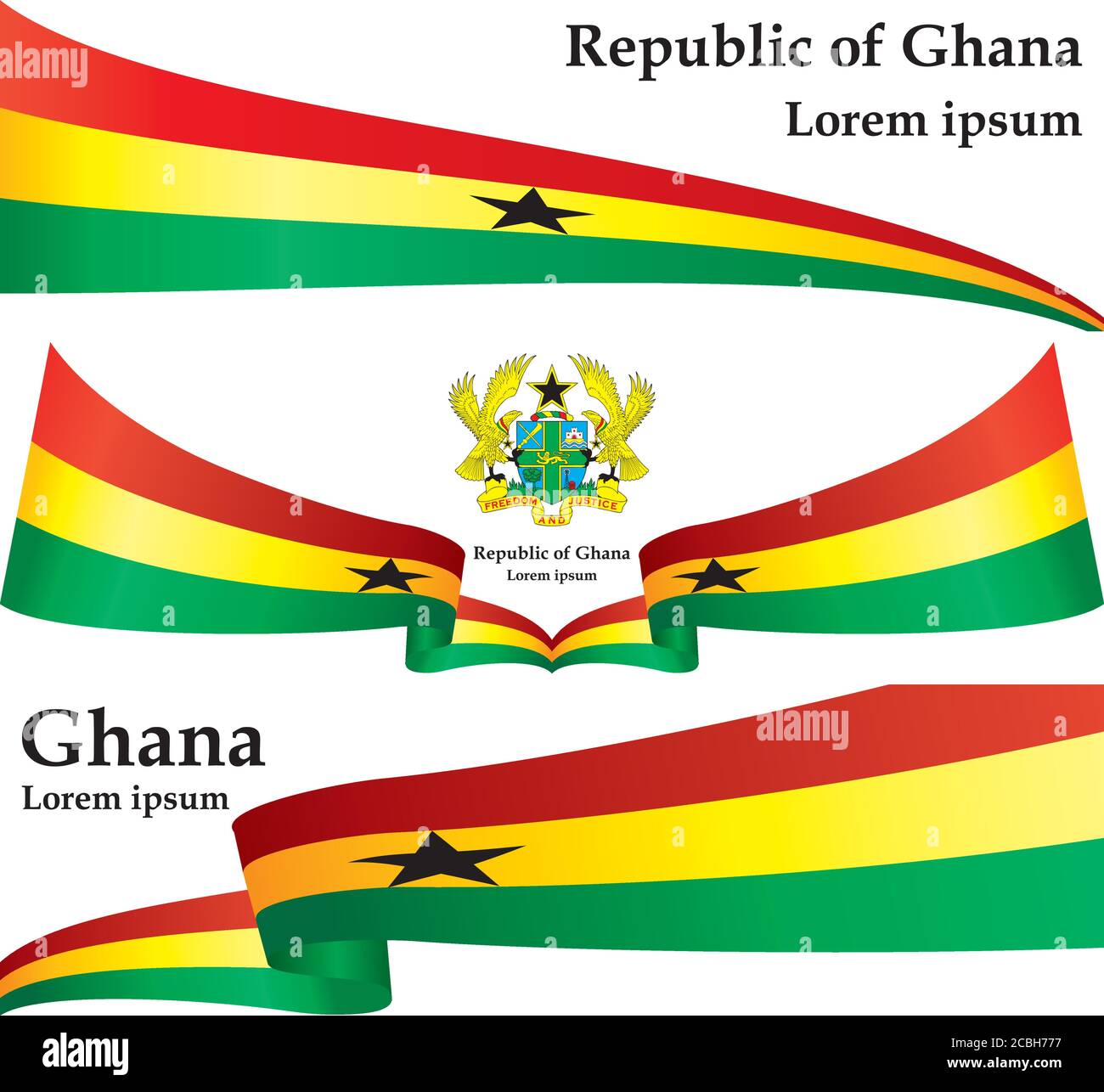Flag of Ghana, Republic of Ghana. Template for award design, an ...