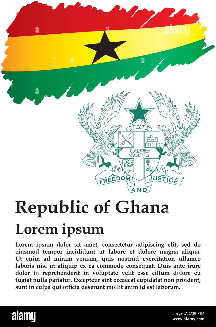 Flag of Ghana, Republic of Ghana. Template for award design, an ...