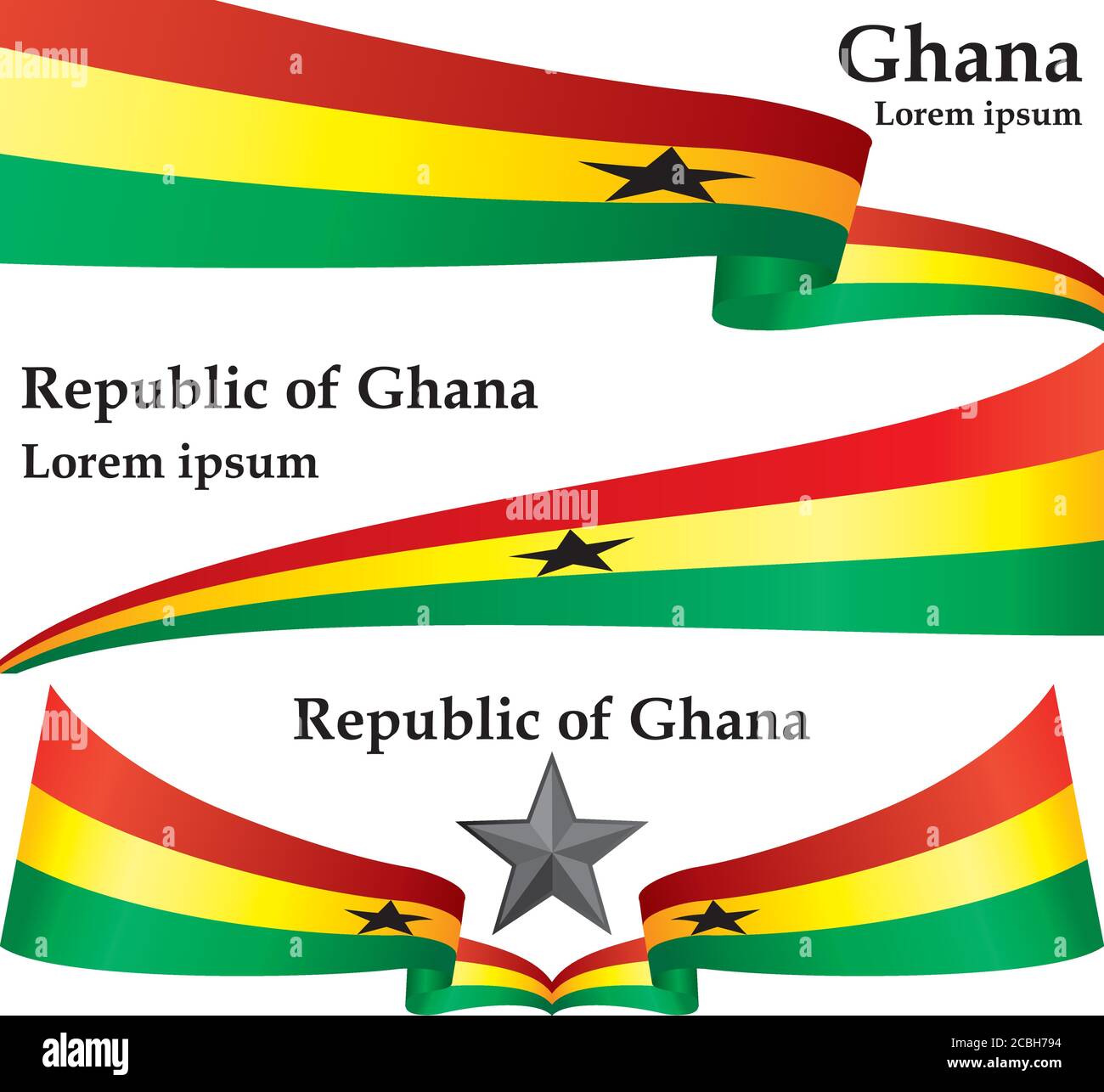 Flag of Ghana, Republic of Ghana. Template for award design, an ...