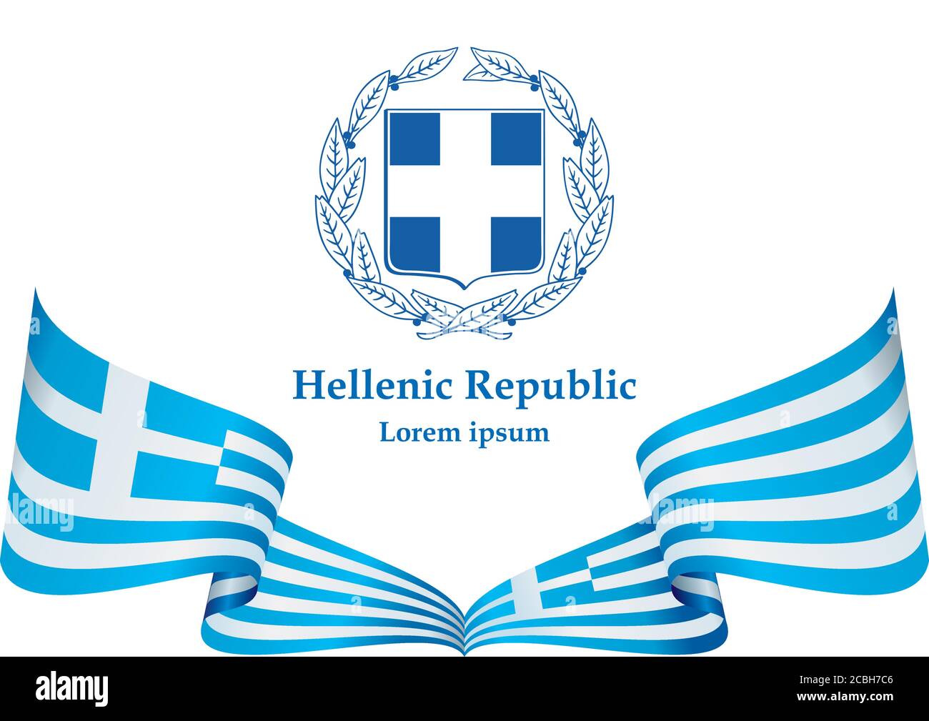 Flag of Greece, Hellenic Republic. Template for award design, an ...