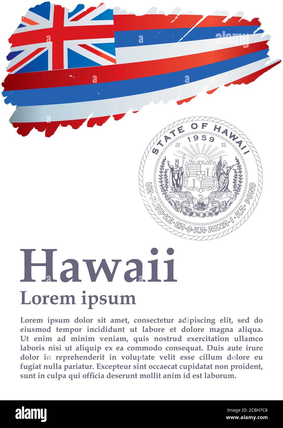 Flag of Hawaii, State of Hawaii, United States of America. Template for ...