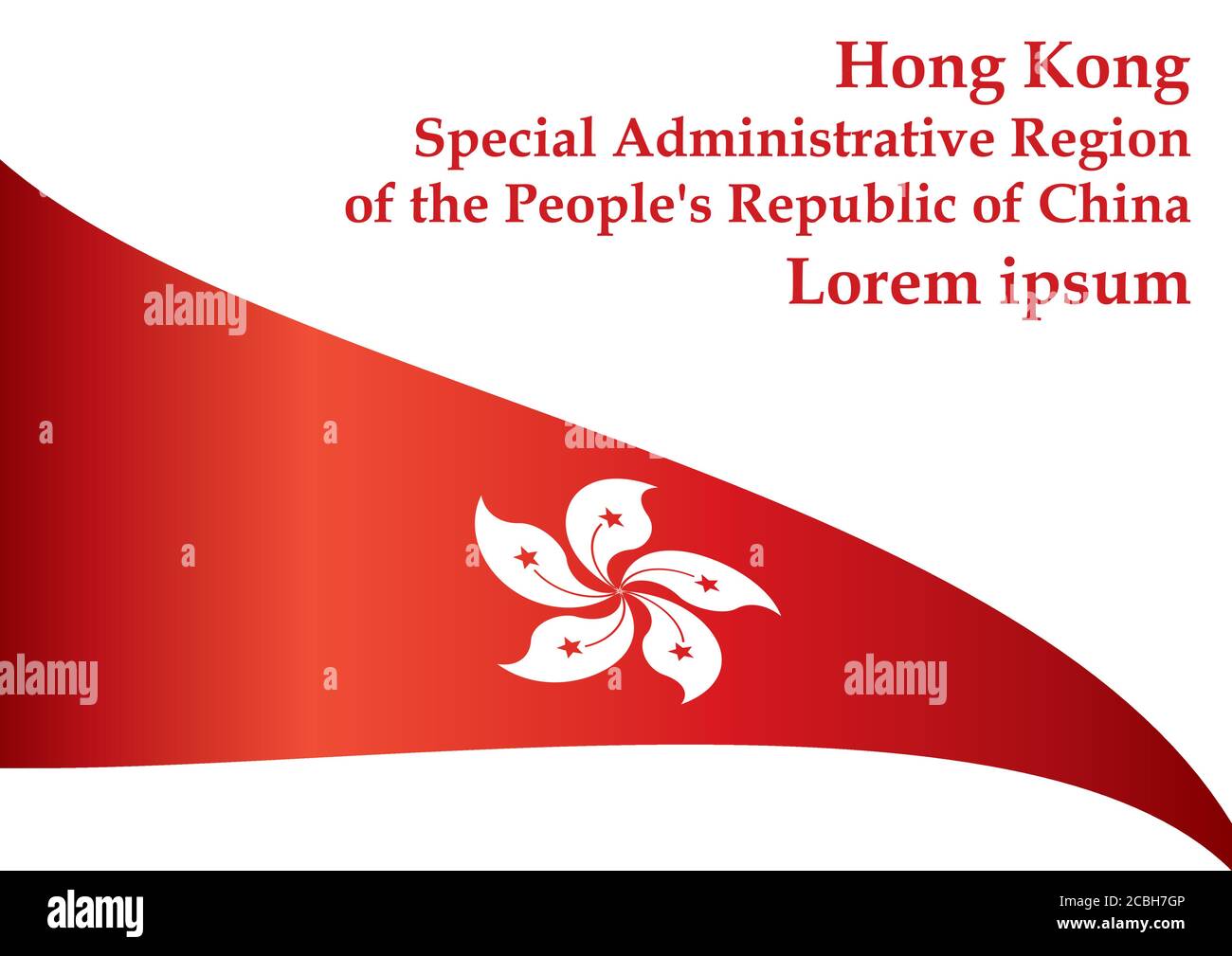 Flag of Hong Kong, Special Administrative Region of the People's Republic of China Stock Vector ...
