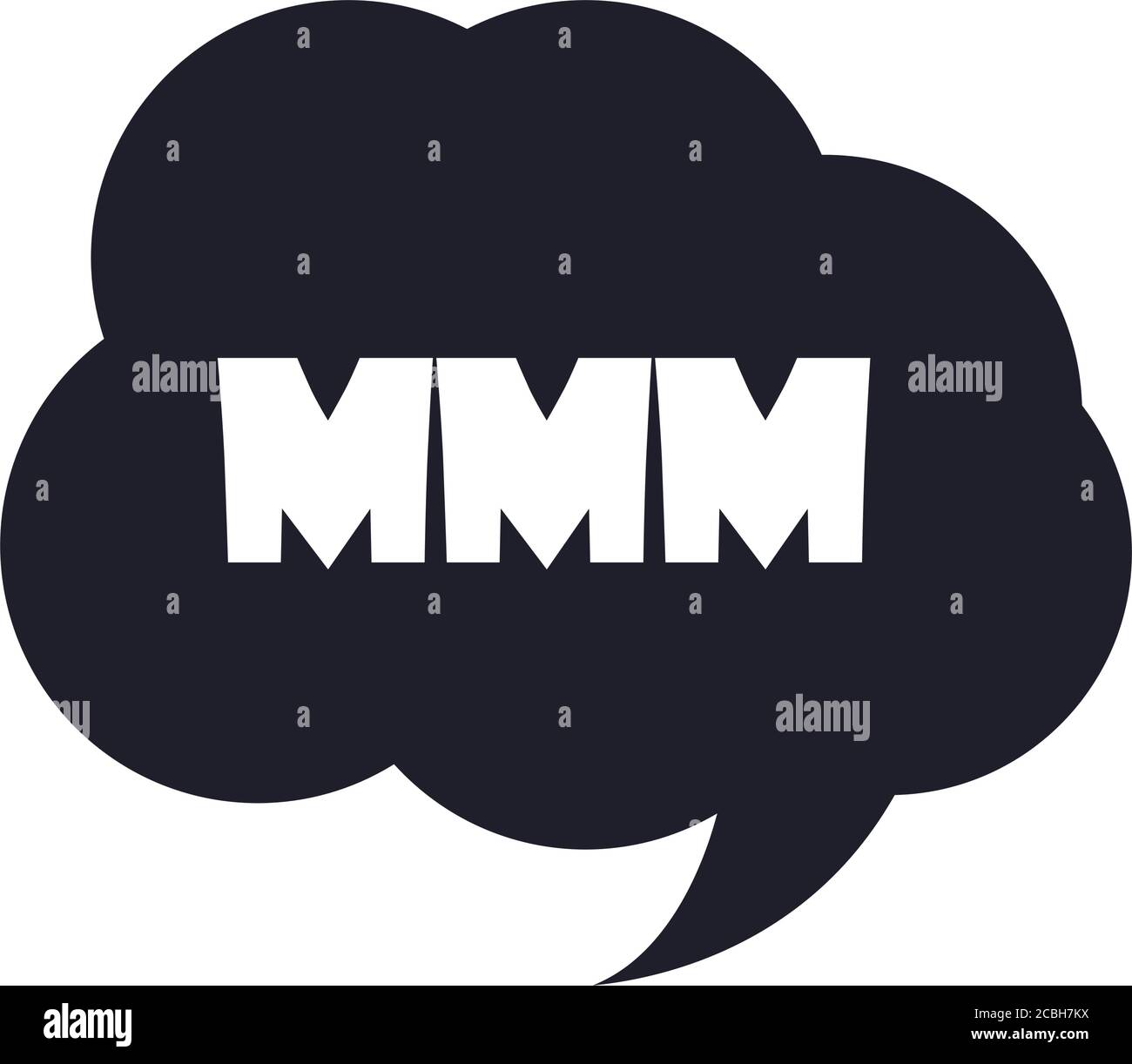slang bubbles, letter mmm cloud over white background, silhouette icon ...