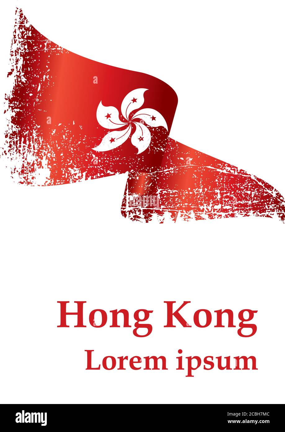 Flag of Hong Kong, Special Administrative Region of the People's Republic of China Stock Vector ...