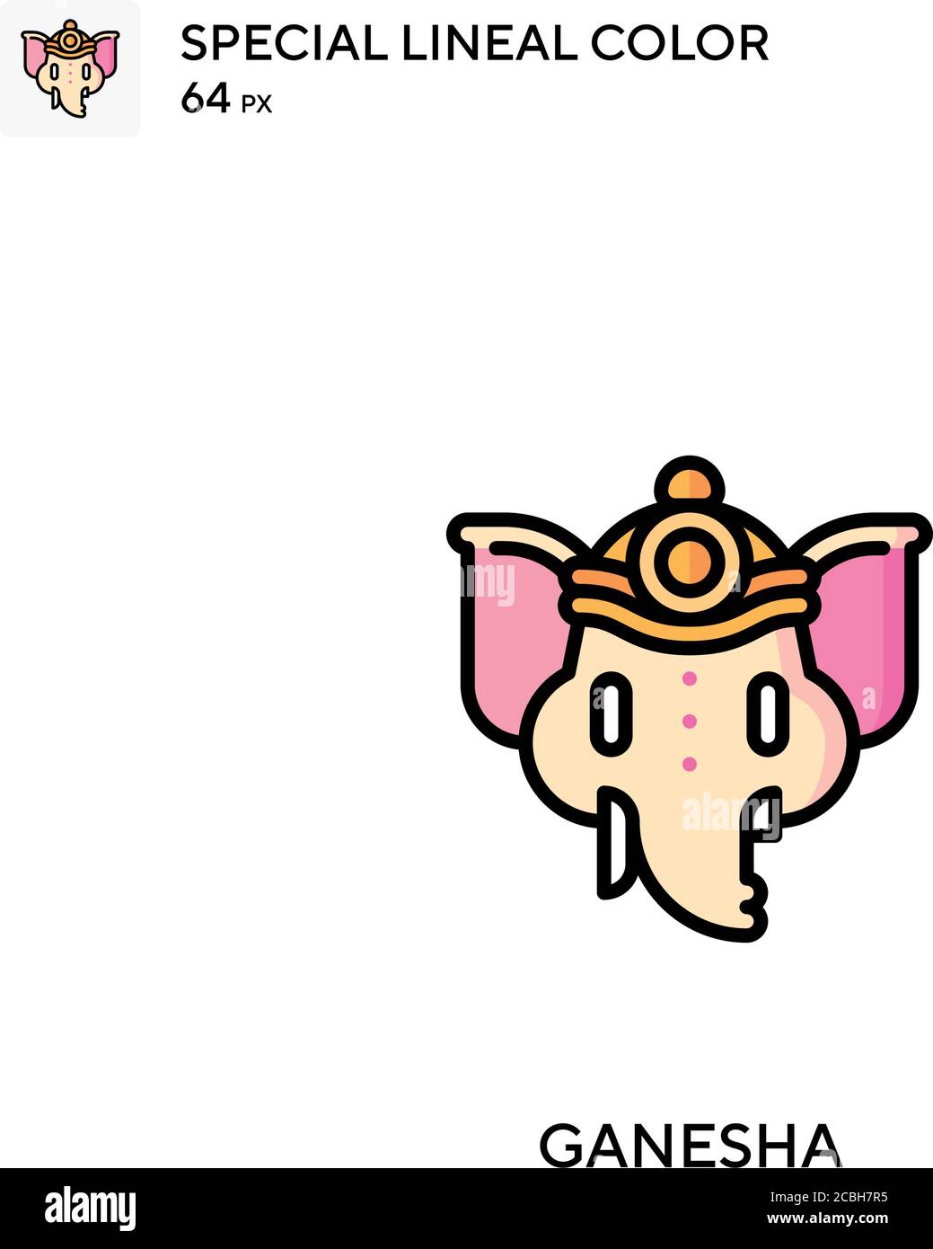 Ganesha special lineal color vector icon. Ganesha icons for your ...