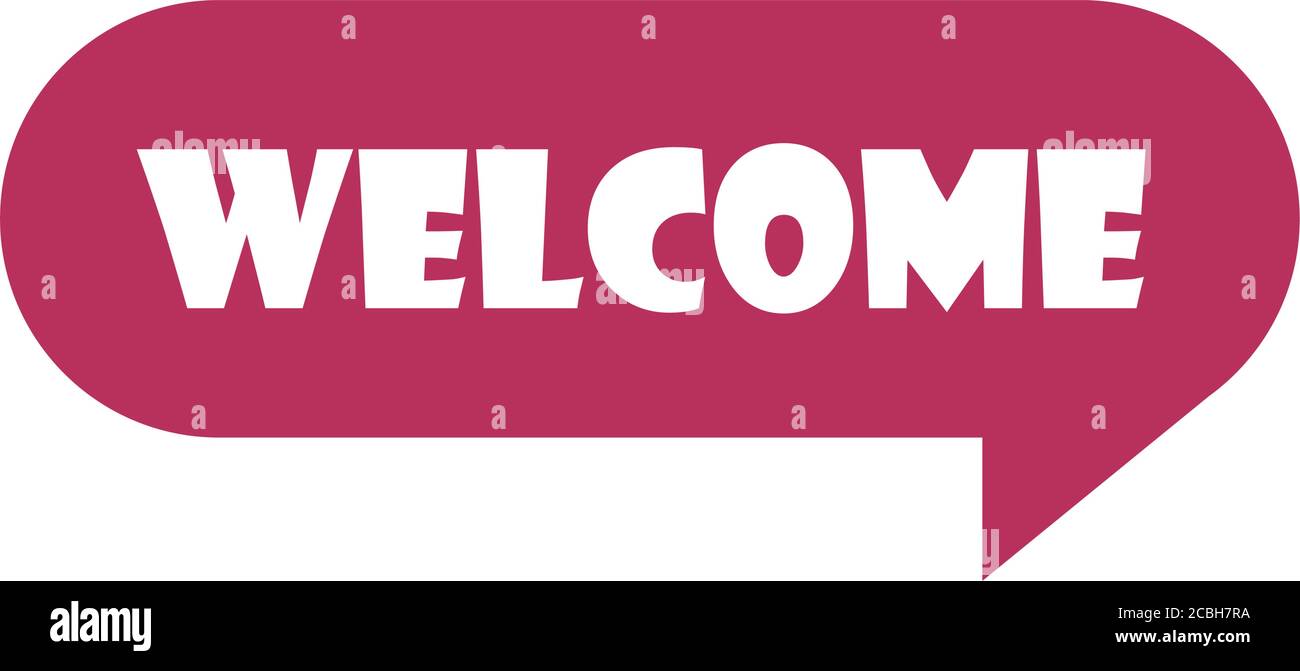 slang bubbles, welcome text over white background, flat icon design ...
