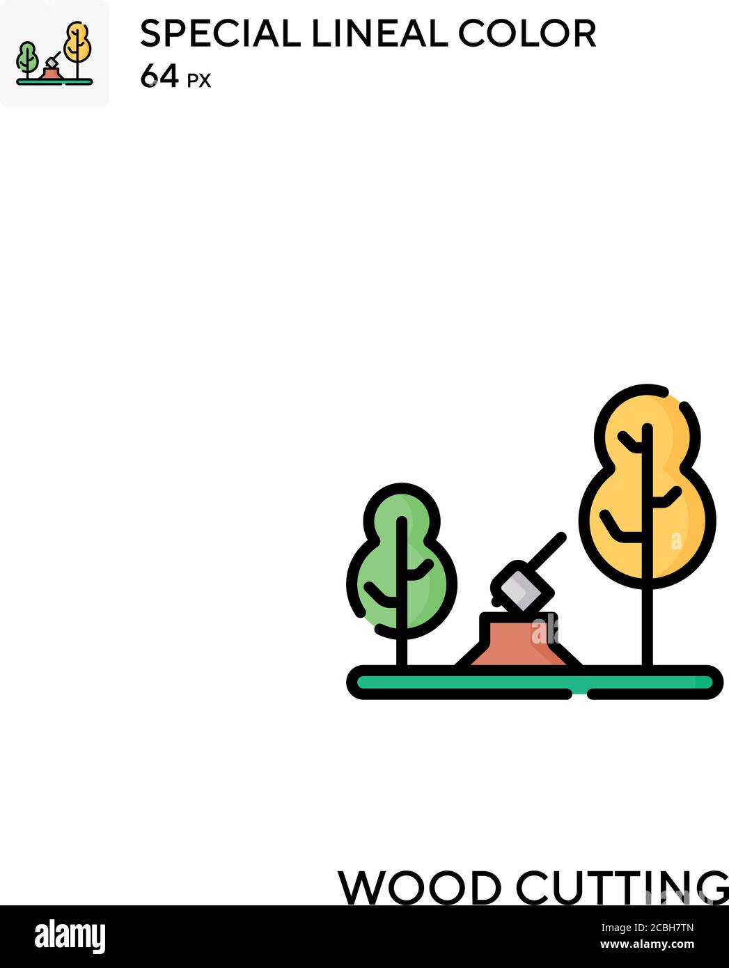 Wood cutting special lineal color vector icon. Wood cutting icons for ...