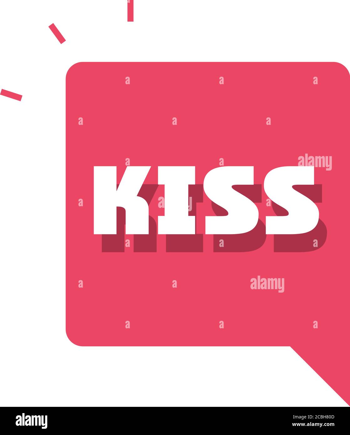 slang bubbles, kiss single word over white background, flat icon design ...