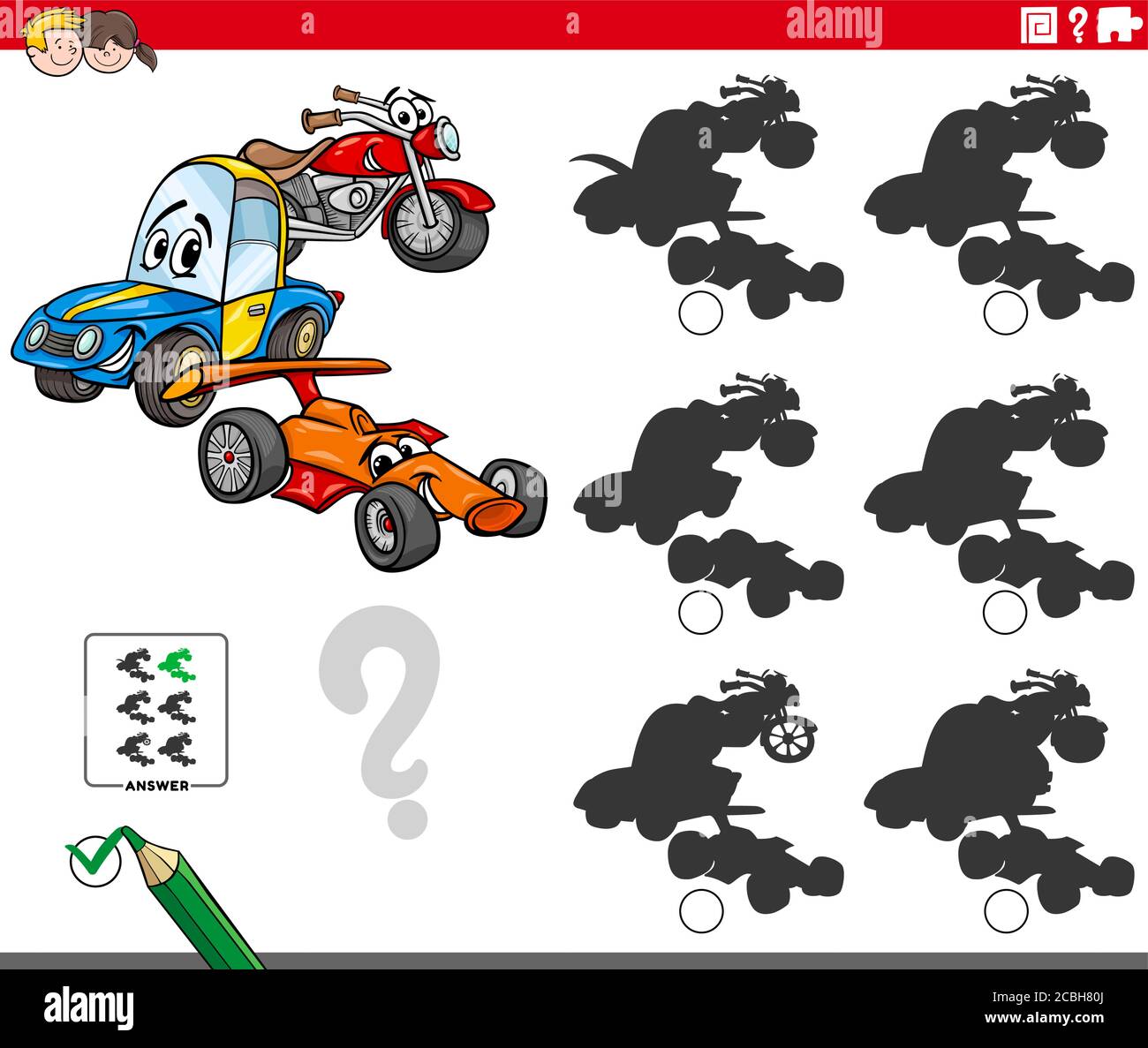 Cartoon Illustration of Finding the Shadow without Differences ...