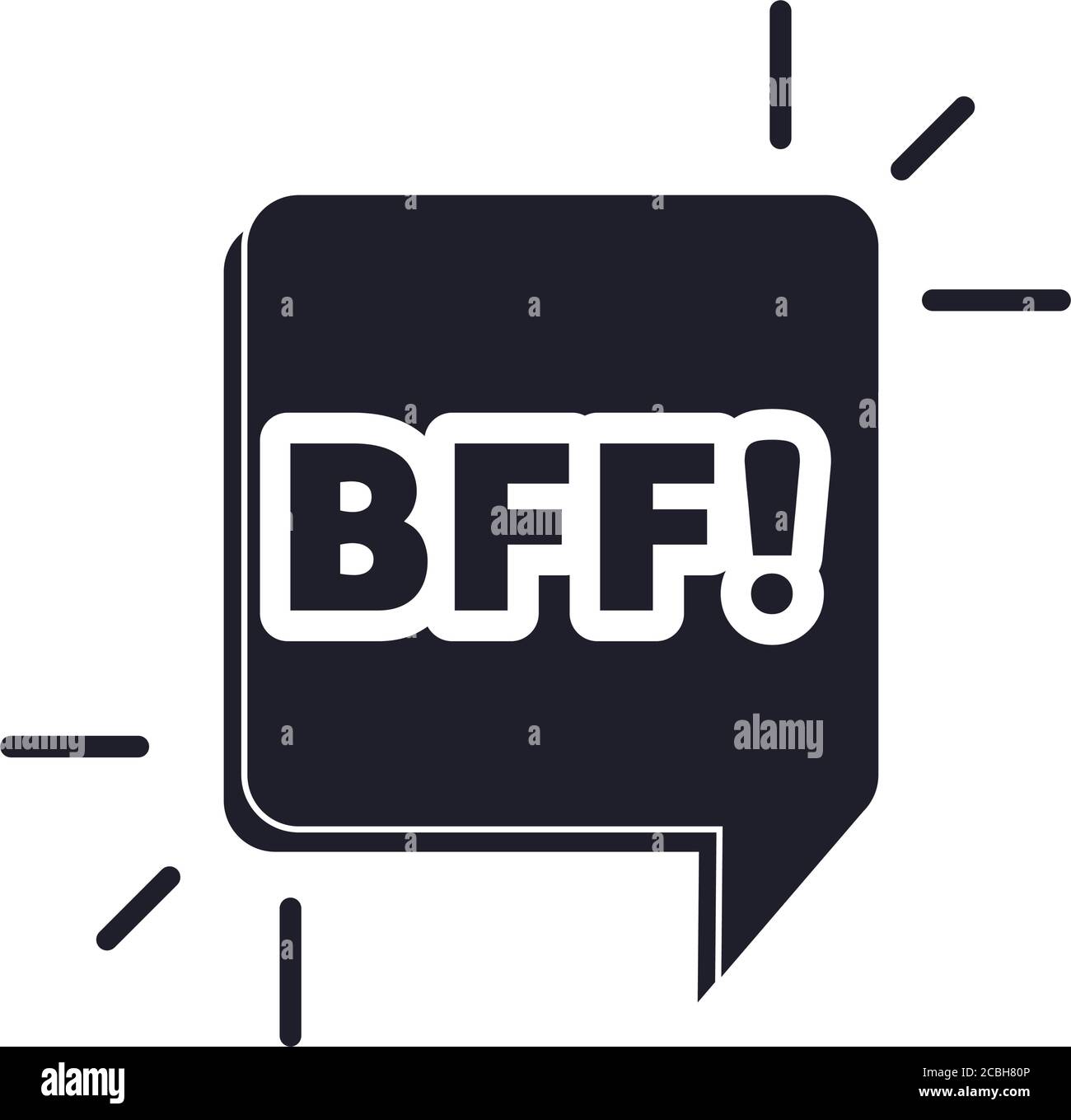 slang bubbles, abbreviation bff over white background, silhouette icon ...