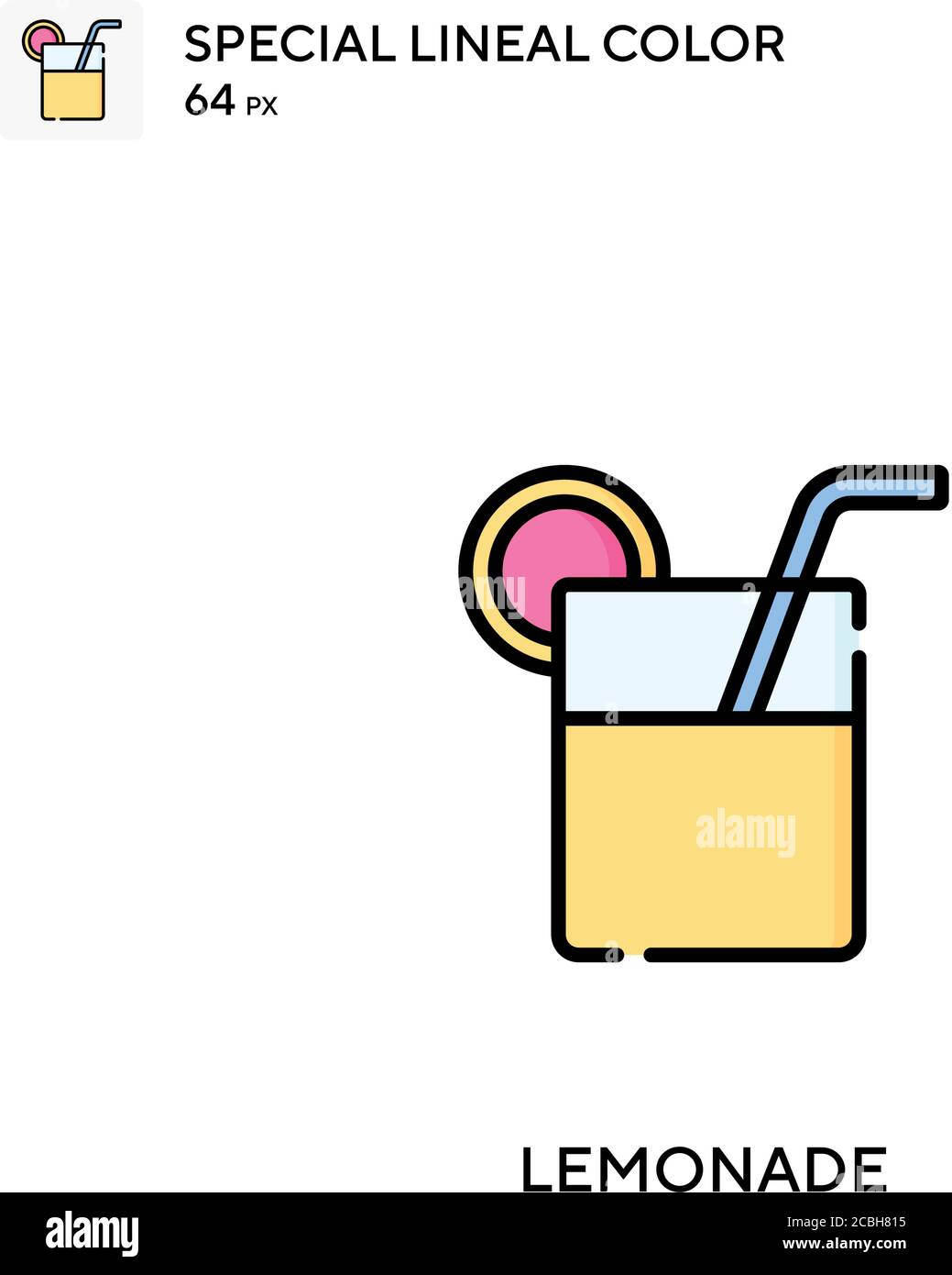 Lemonade special lineal color vector icon. Lemonade icons for your ...