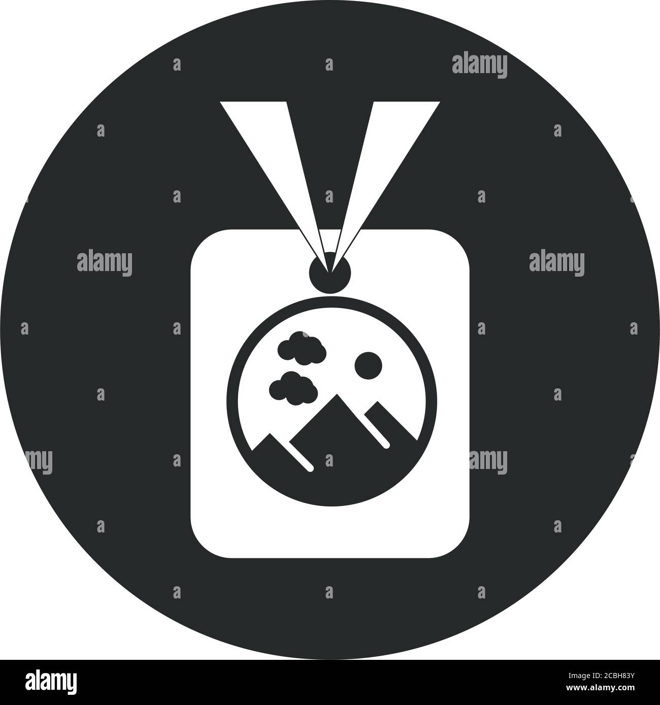 medal landscape award block and flat icon vector illustration Stock ...