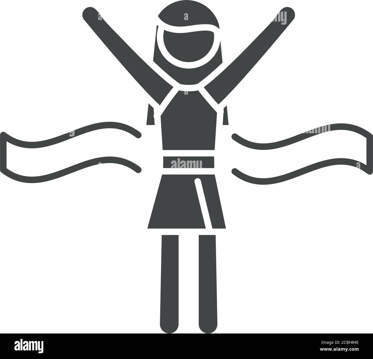 female runner winner running sport race silhouette icon design vector ...