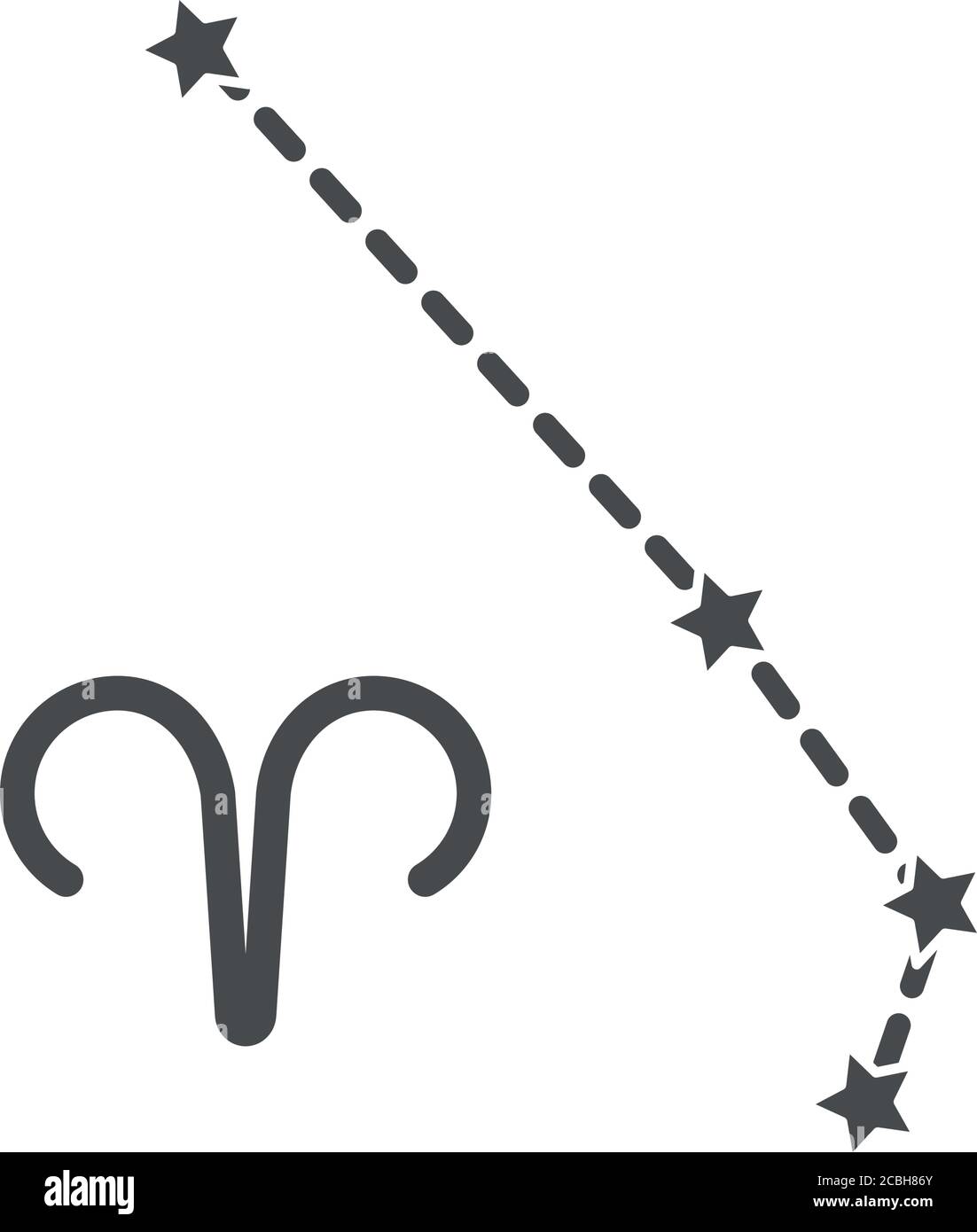 zodiac aries constellation astrological line style icon vector ...