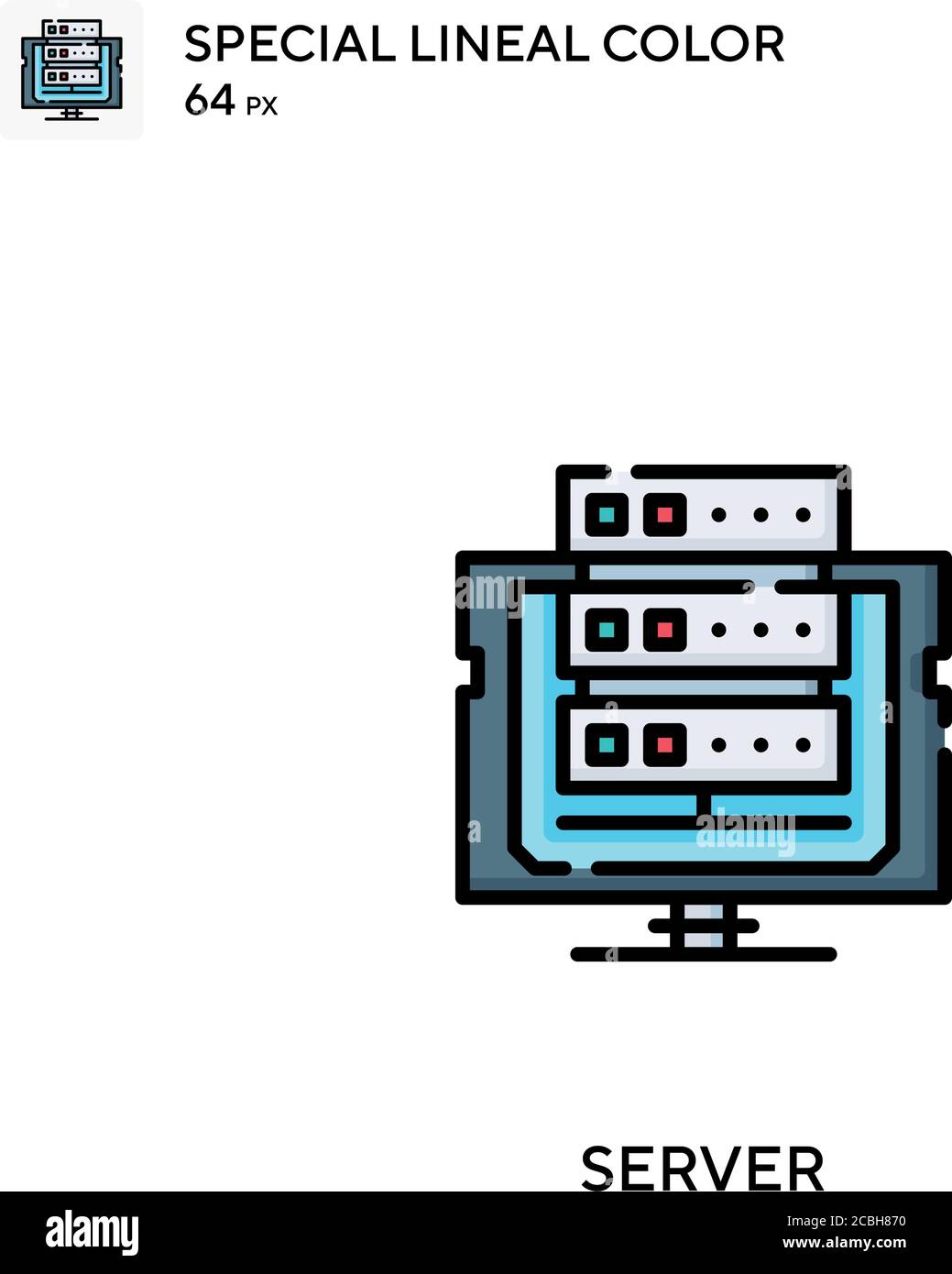 Server special lineal color vector icon. Server icons for your business ...