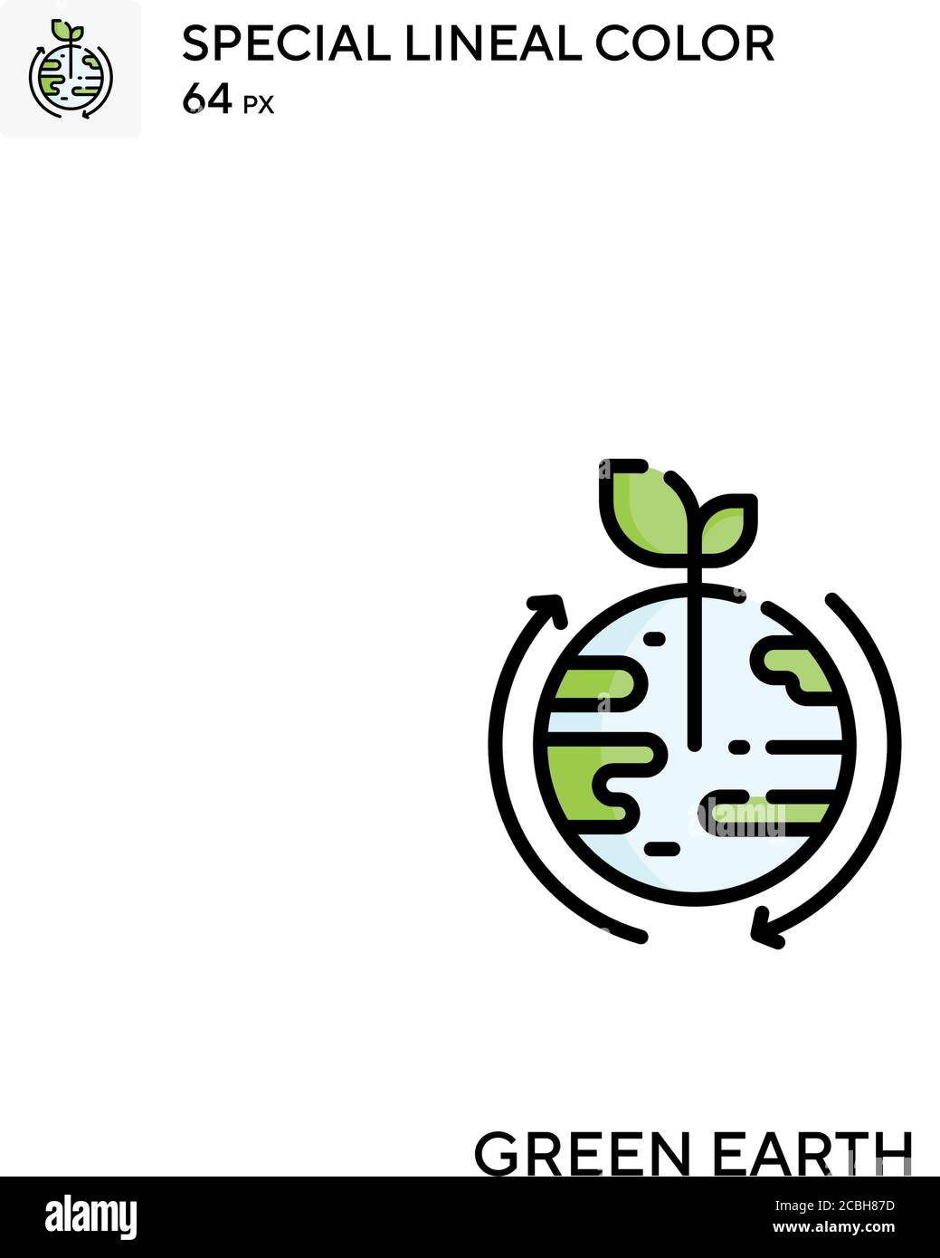 Green earth special lineal color vector icon. Green earth icons for ...