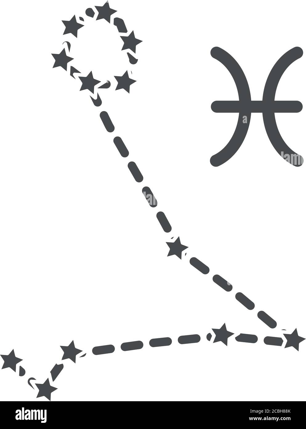 zodiac pisces constellation astrological line style icon vector ...