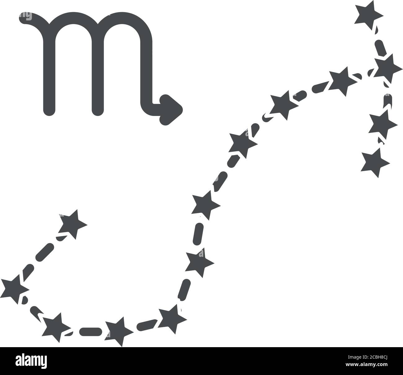 zodiac scorpio constellation astrological line style icon vector ...