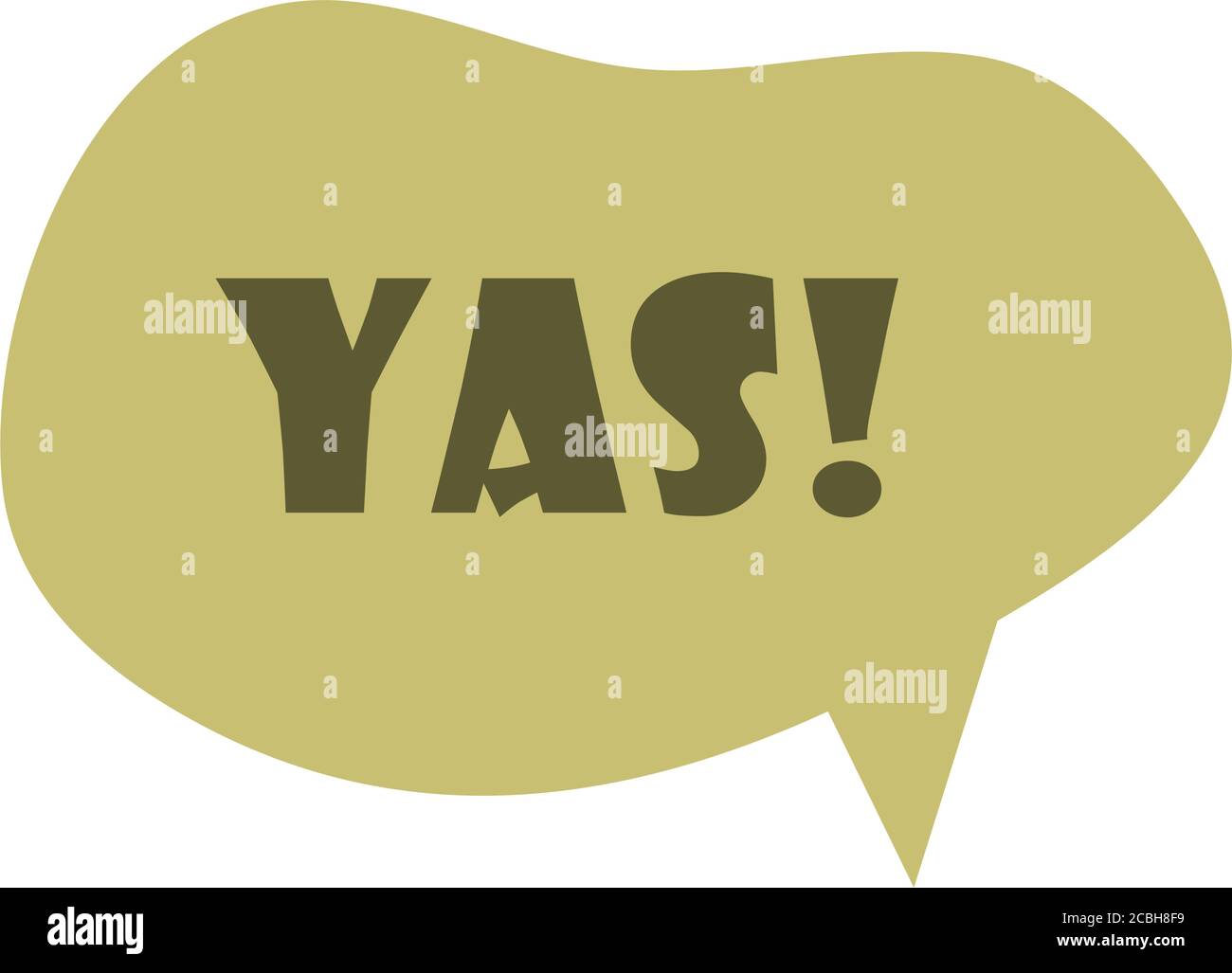 slang bubbles, yas word cartoon over white background, flat icon design ...