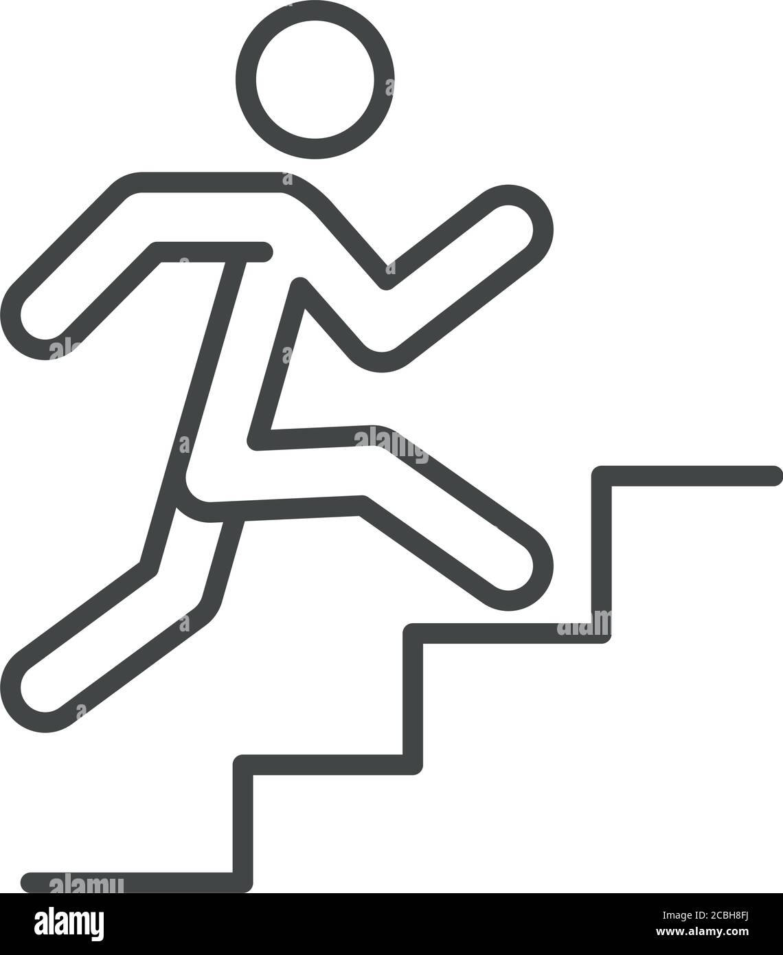 running sport race man climbing stairs line icon design vector ...