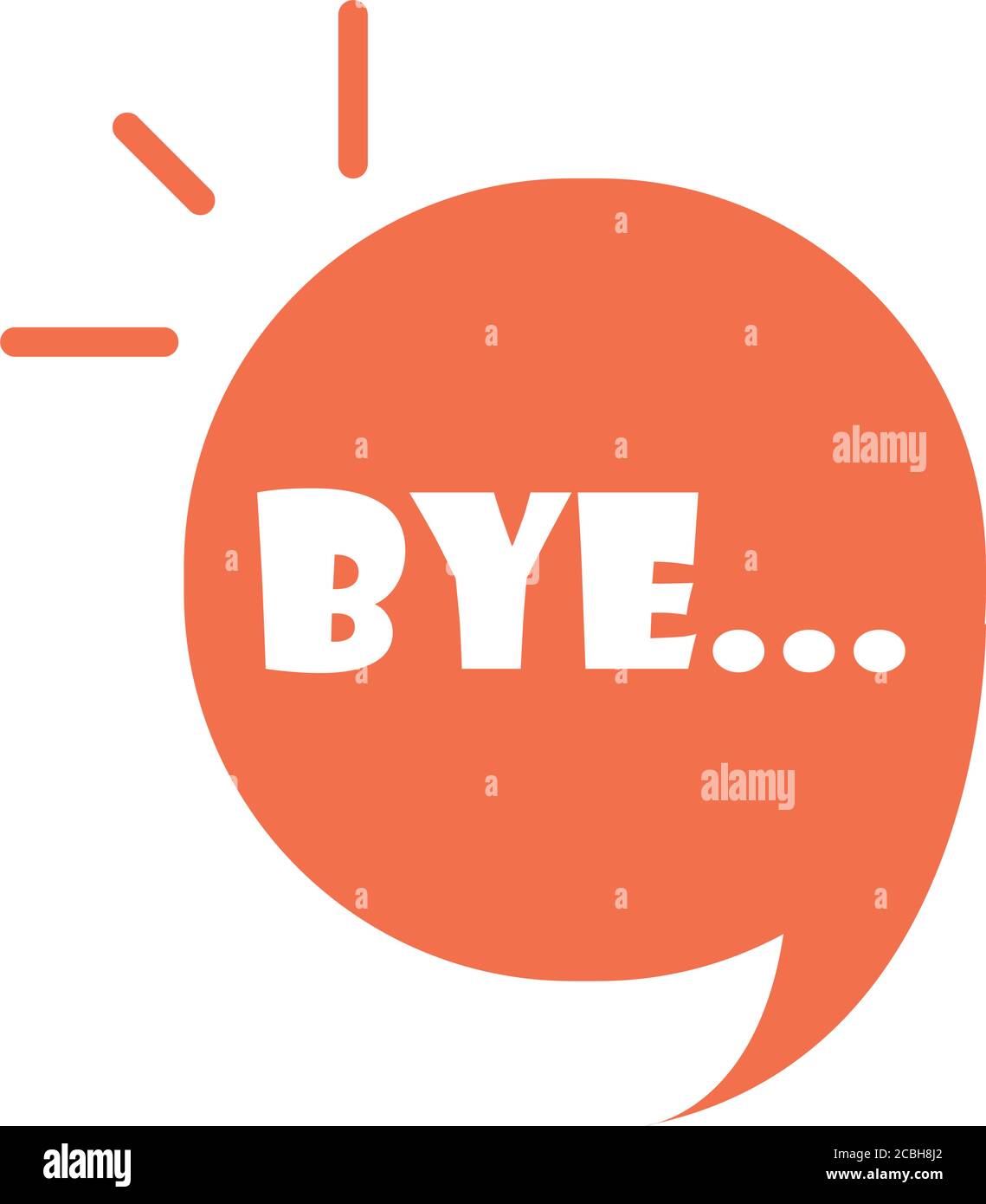 slang bubbles, hand drawn bye text, over white background, flat icon ...