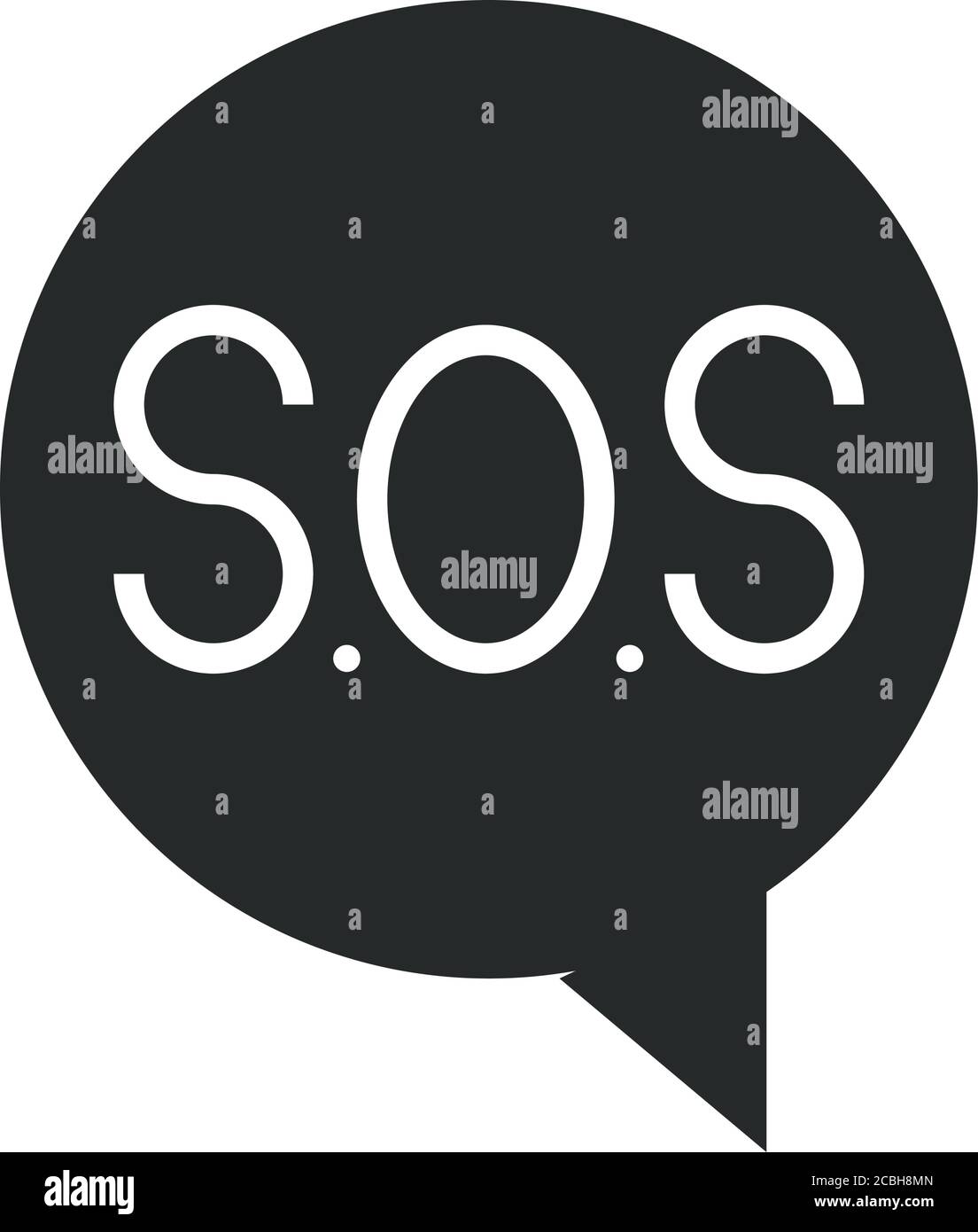 sos lettering speech bubble silhouette icon design vector illustration ...