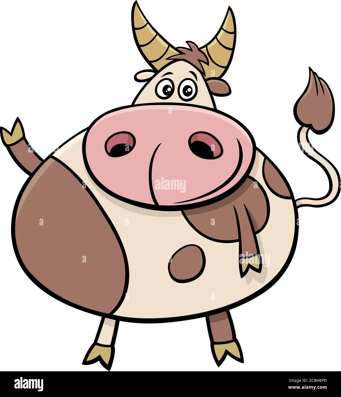 Cartoon Illustration of Cute Bull Farm Animal Comic Character Stock ...