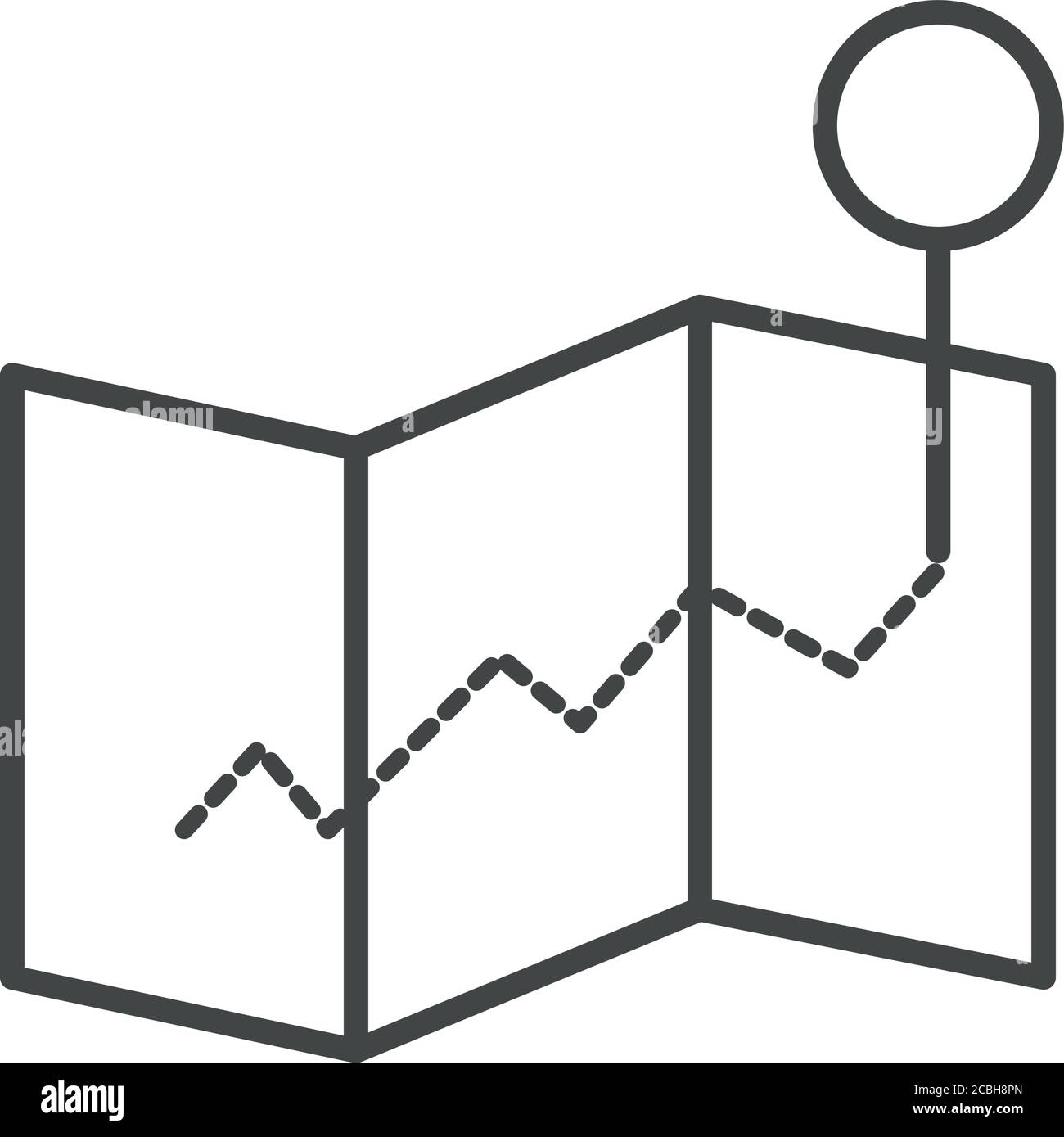 folded map tracking destination pointer line icon design vector ...