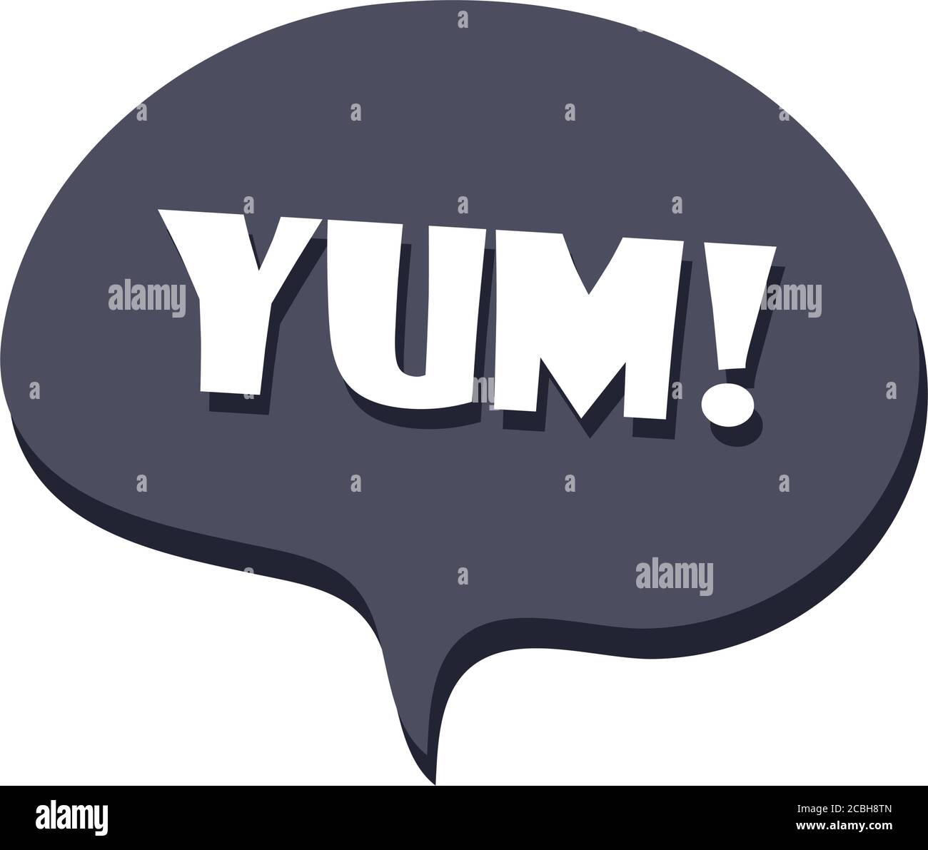 slang bubbles, yum inscription over white background, flat icon design ...