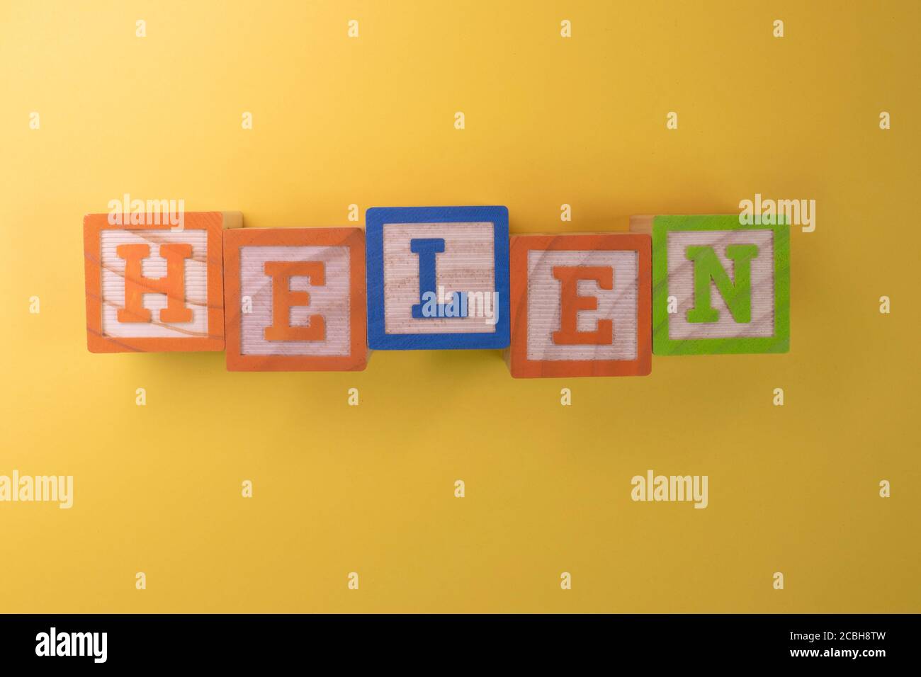 Name Helen made with wooden blocks Stock Photo - Alamy
